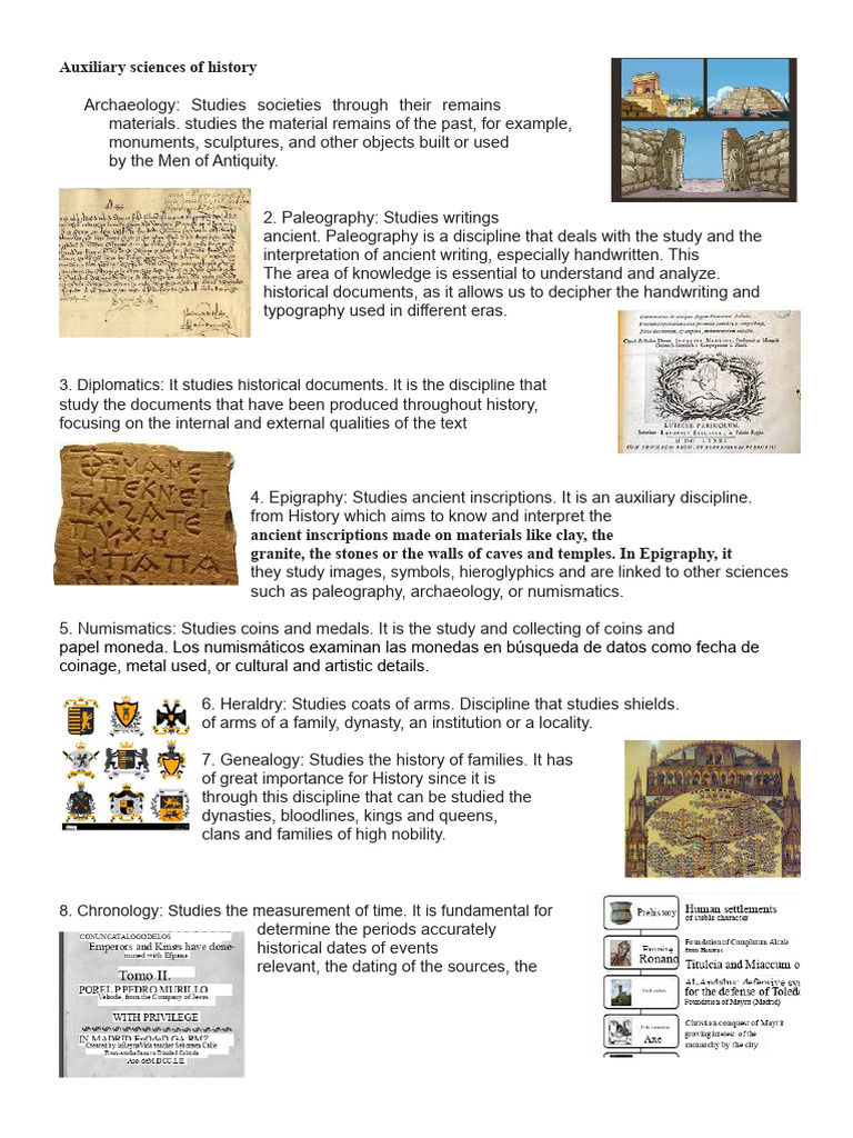Key Auxiliary Sciences of History | PDF | Epigraphy | Archaeology