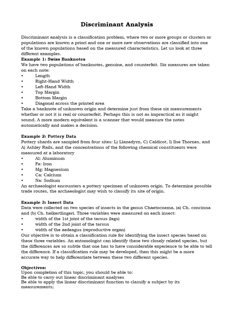 Discriminant Analysis and Factor Analysis_1 | PDF | Principal Component ...