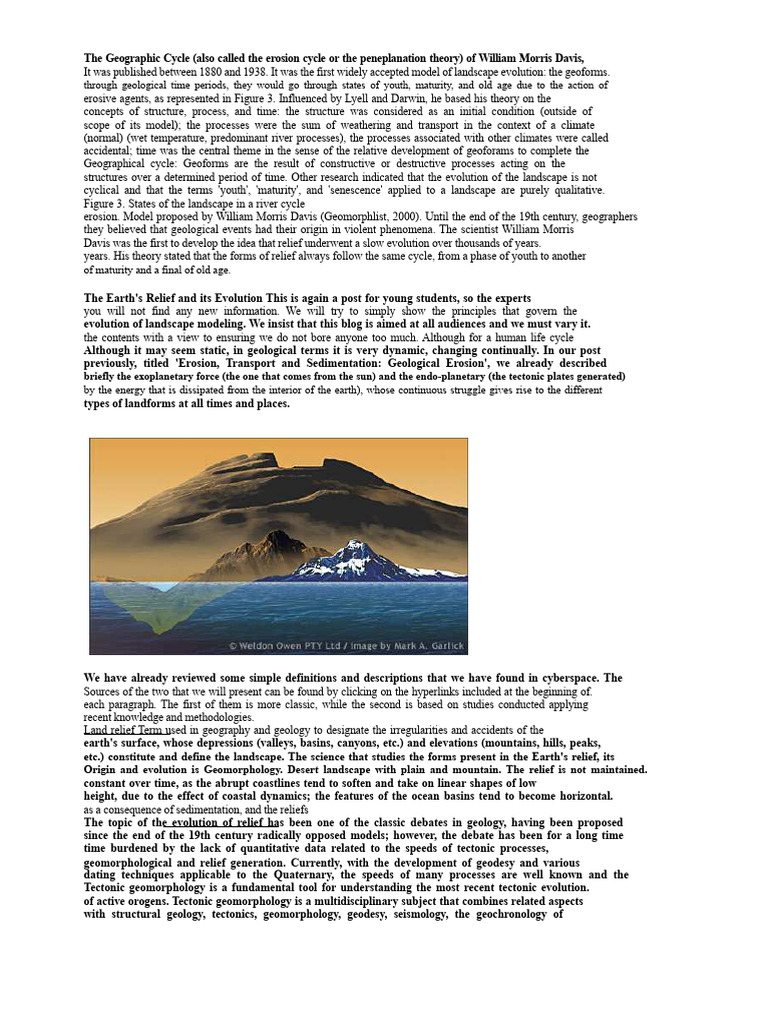 Understanding Davis's Geographic Cycle | PDF | Geomorphology | Earth
