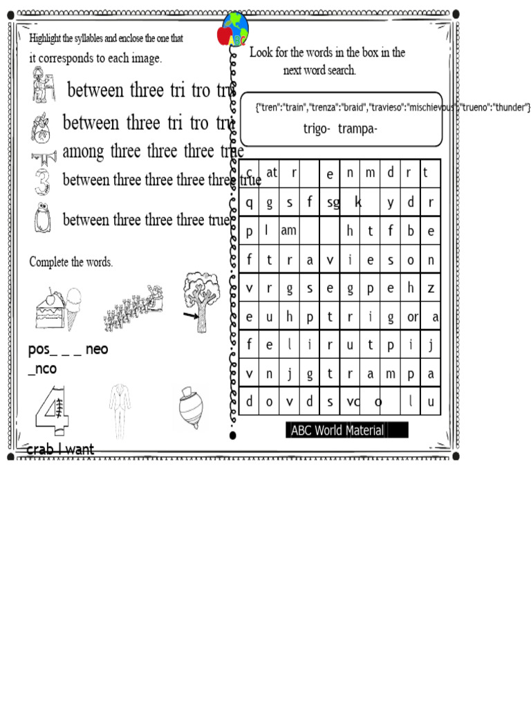 Stressed Syllables Activities | PDF