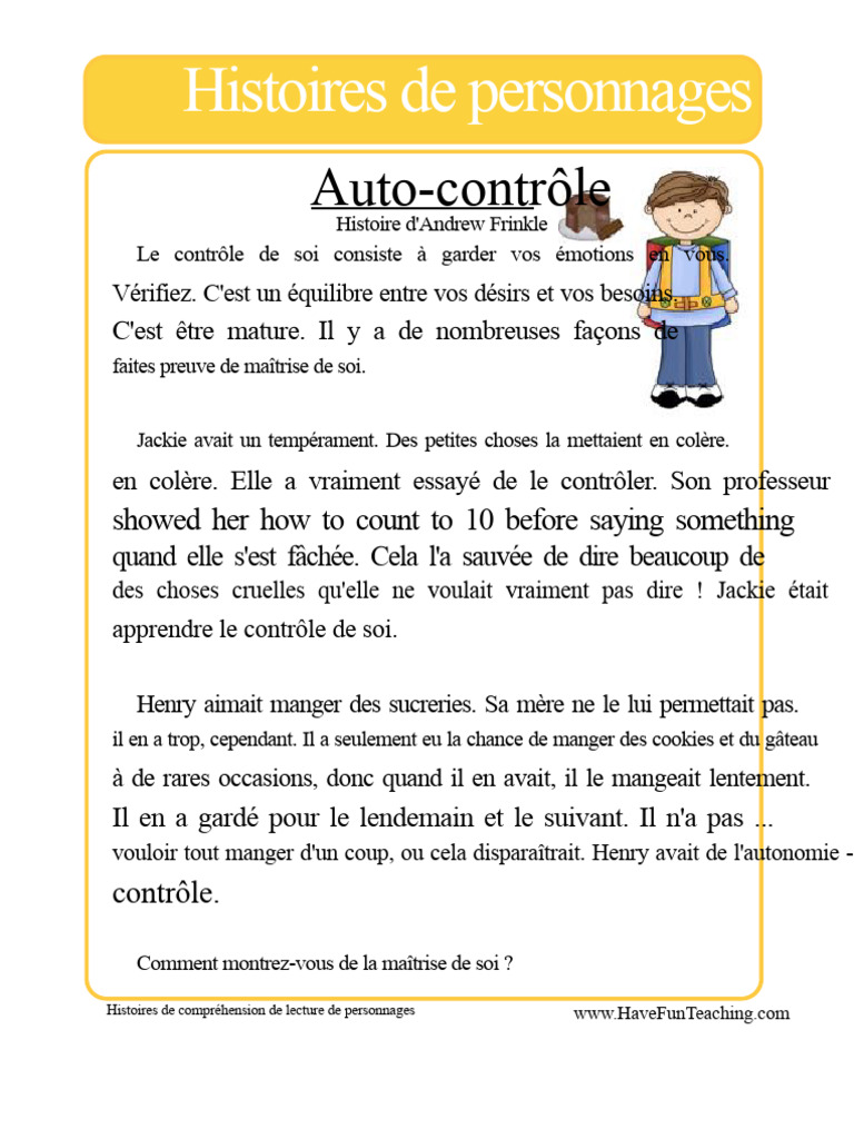 Maîtrise de soi : Histoires et leçons | PDF | Maîtrise de soi | Autogestion