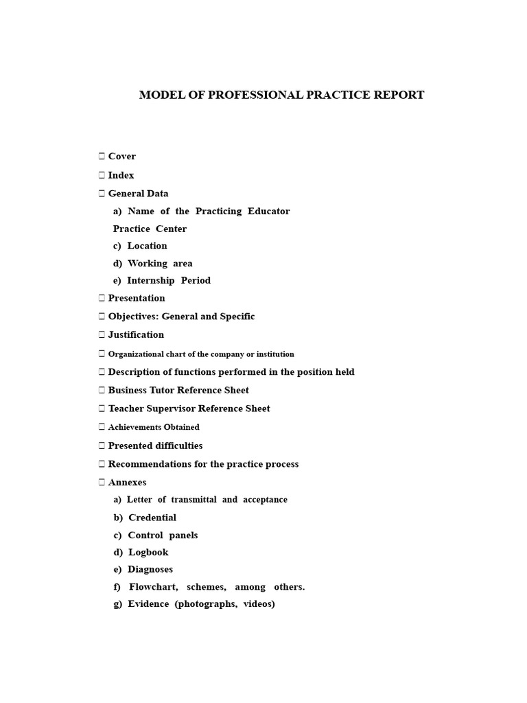 Model of Professional Practice Report | PDF | Teachers | Business
