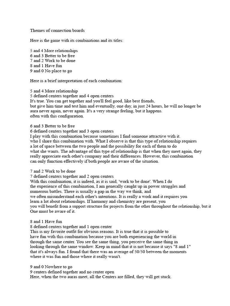 Connection Diagram Themes - HUMAN DESIGN | PDF | Psychological Concepts