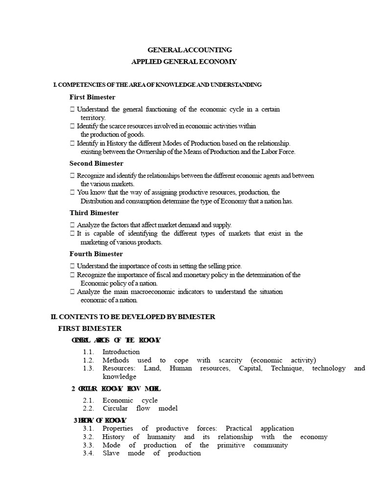 General Accounting and Economics Overview | PDF | Economics | Market ...