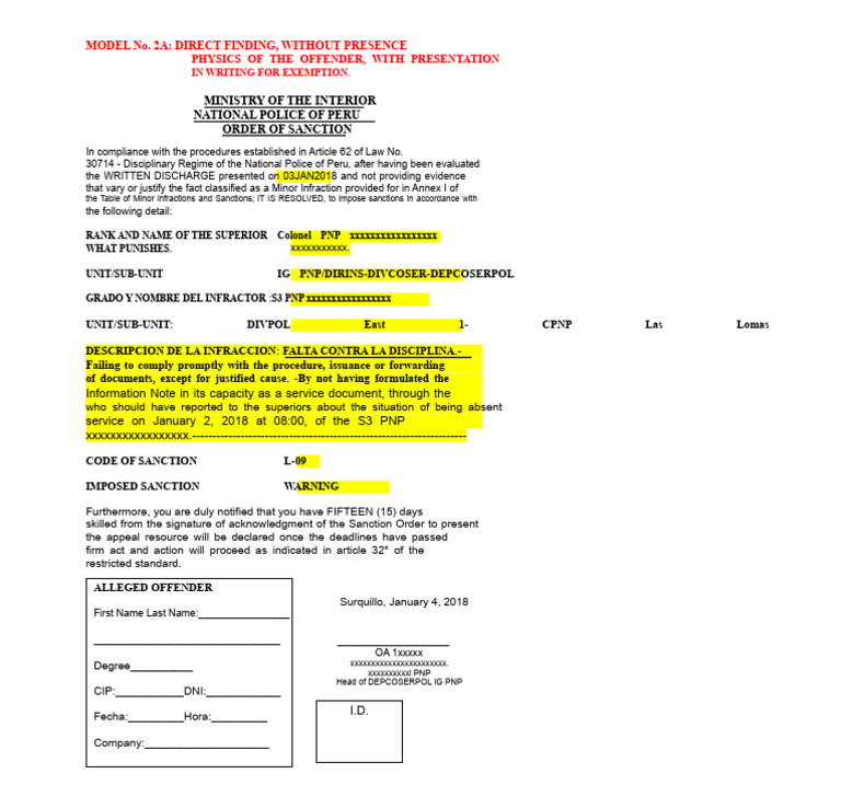 Model 2a. - Sanction Order With Written Defense | PDF | Common Law ...