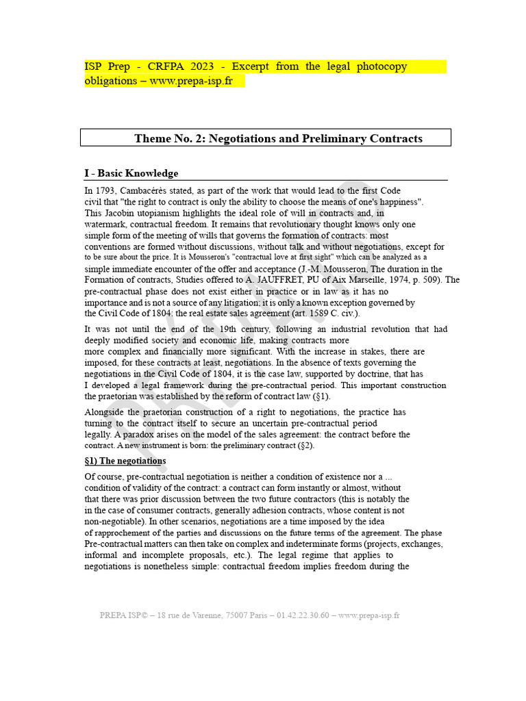 Negotiations and Pre-Contract | PDF | Justice | Crime & Violence