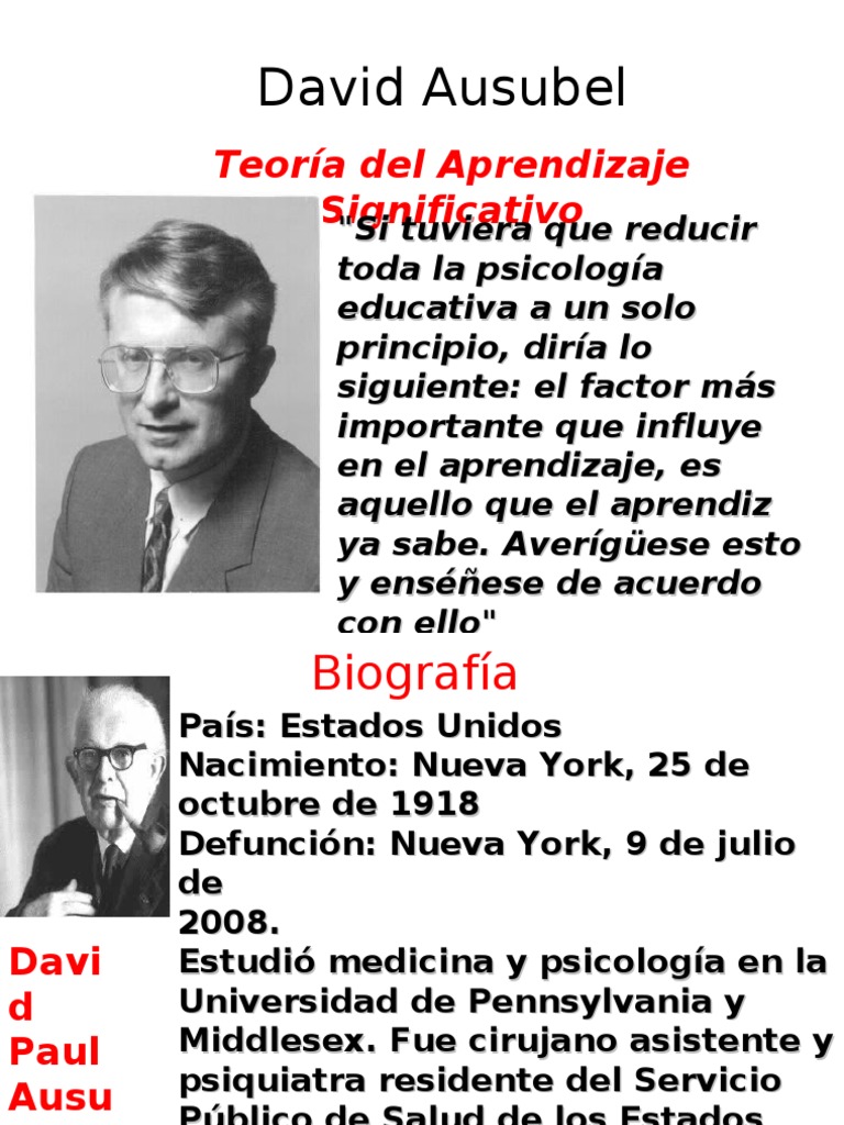 David Ausubel | PDF | Aprendizaje | Conocimiento