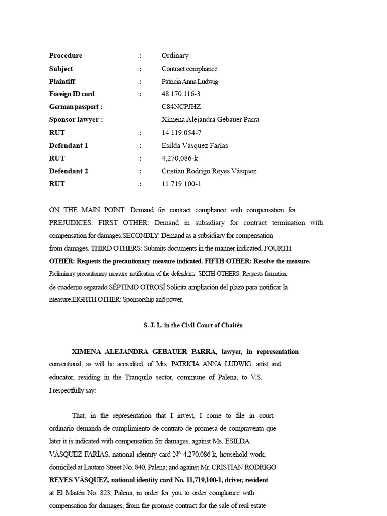 Demand For Contract Resolution and Compensation | PDF | Damages ...