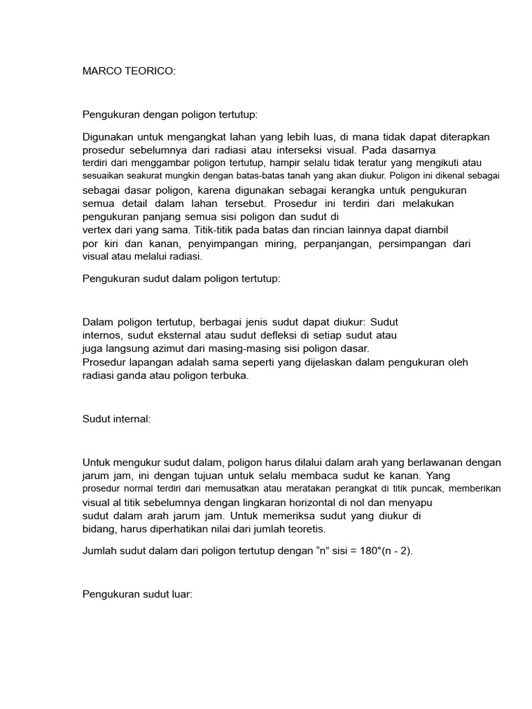 Pengukuran Poligon Tertutup dan Sudut | PDF