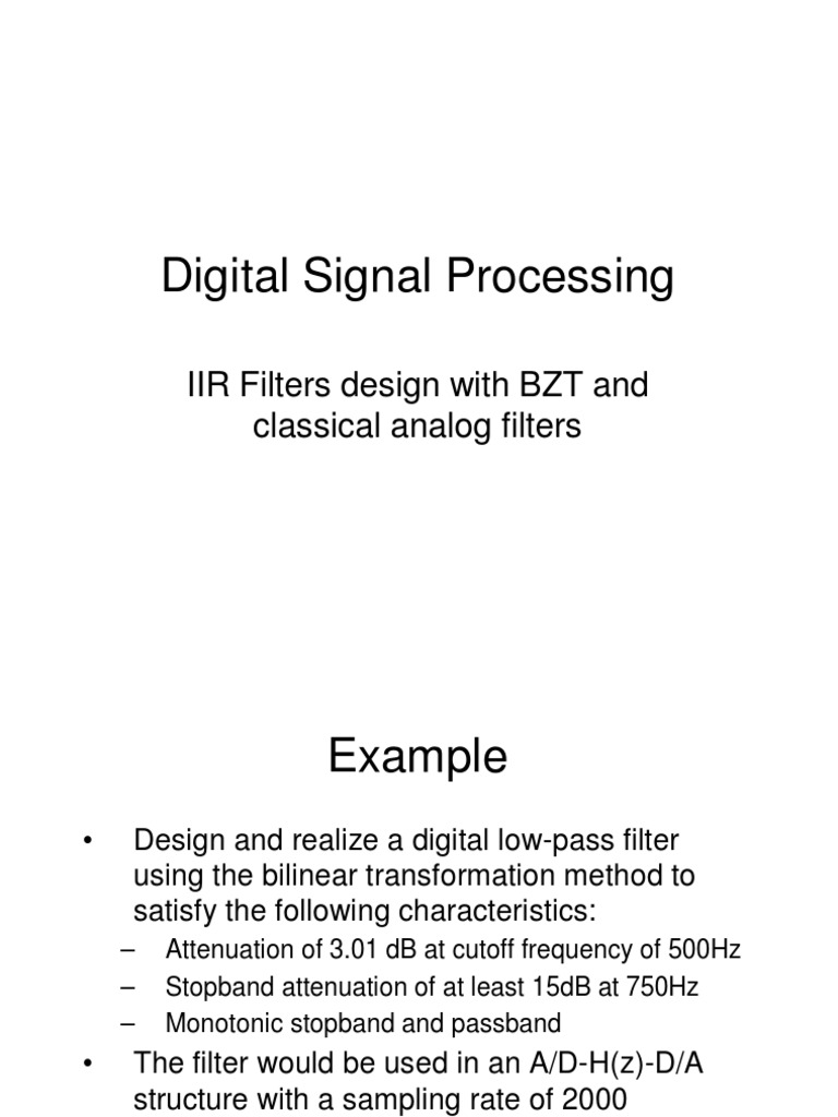 DSP Iir BZT | PDF | Filter (Signal Processing) | Low Pass Filter