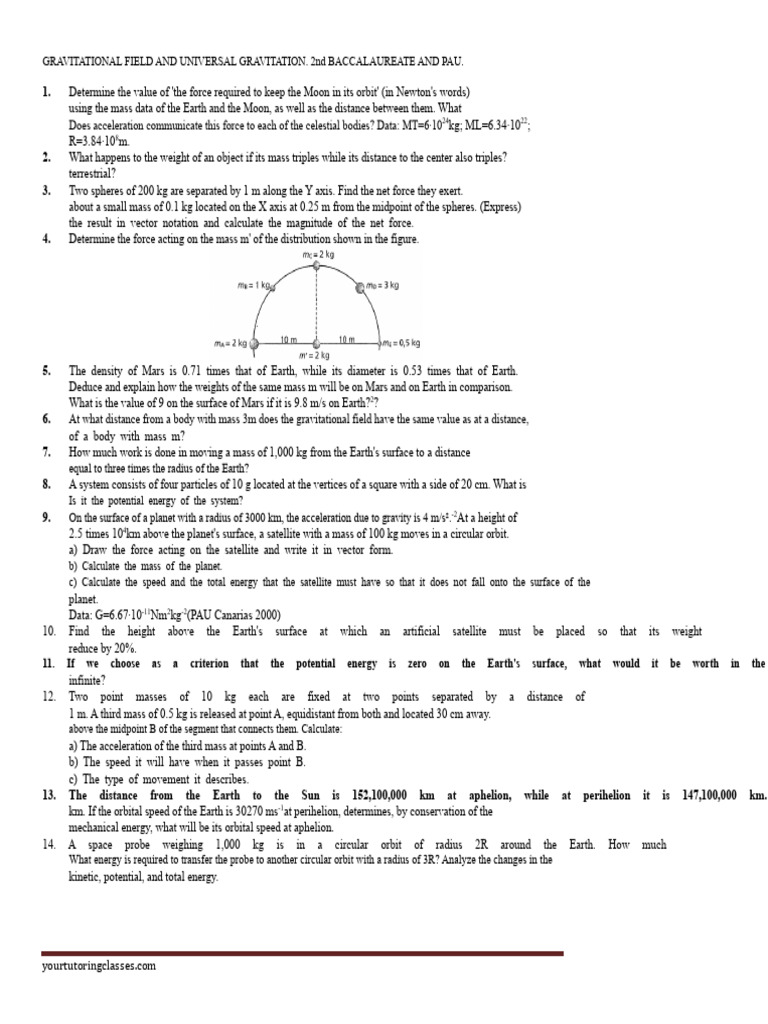 Gravitational Field and Universal Gravitation | PDF | Apsis | Force