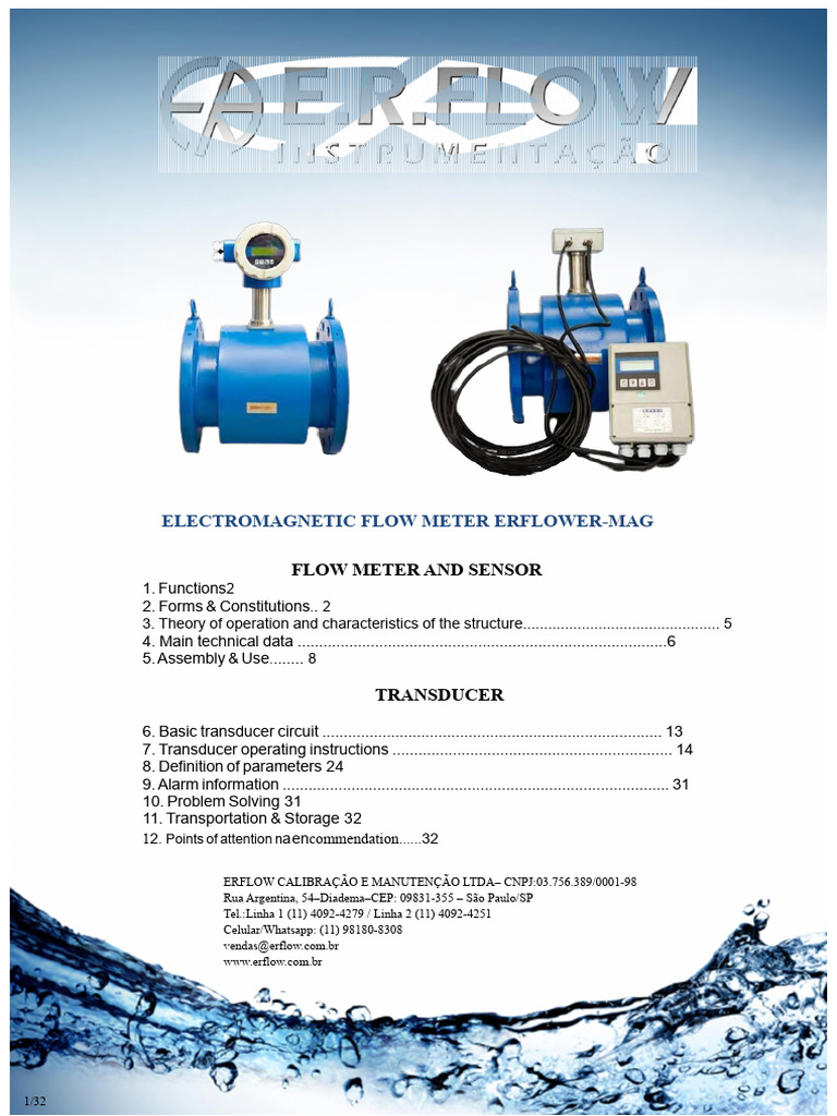 Electromagnetic Flow Meter Overview | PDF | Flow Measurement ...