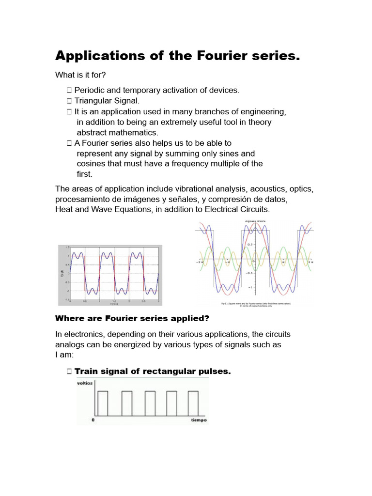 Fourier Series Applications in Engineering | PDF