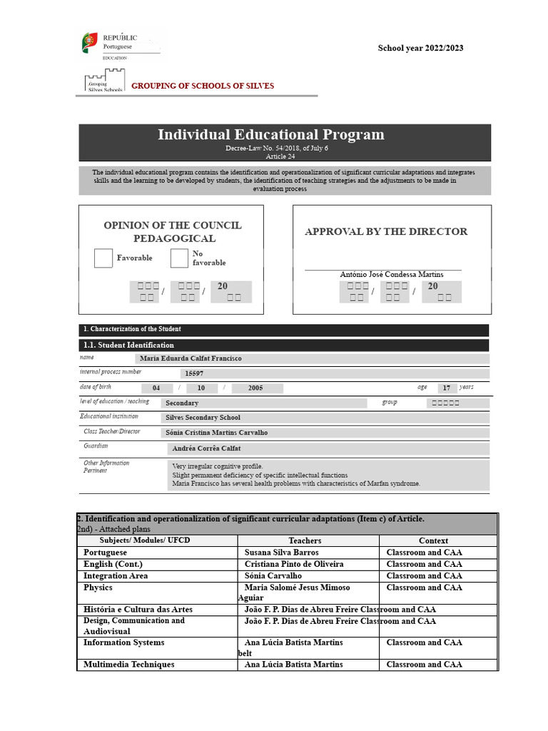 Individual Educational Program | PDF | Curriculum | Individualized ...