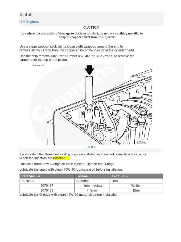 Injector Installation Guide and Tips | PDF | Cylinder (Engine) | Fuel ...