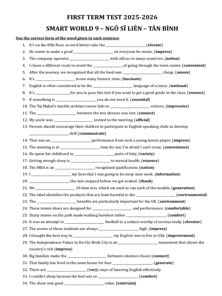 Sw9-First Term-ngô Sĩ Liên-tân Bình | PDF | Home Appliance