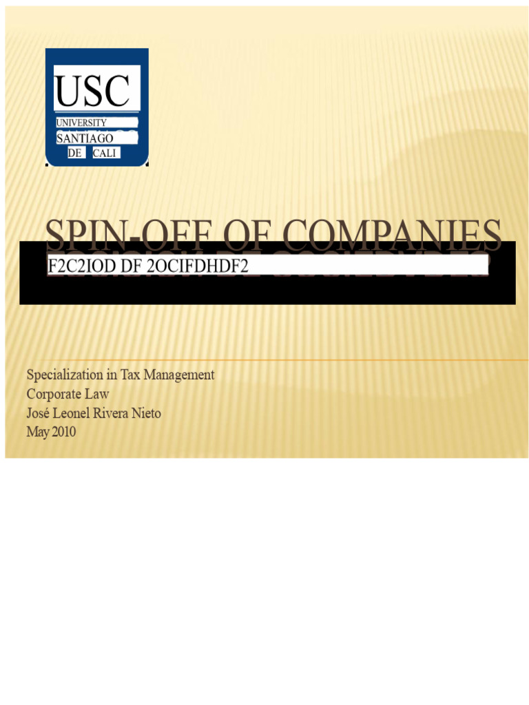 Understanding Company Spin-Offs and Tax Implications | PDF | Taxes ...