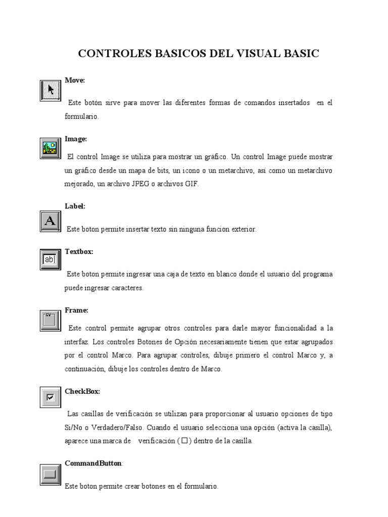 Controles Basicos Del Visual Basic | Ventana (informática) | Básico | Prueba gratuita de 30 días ...