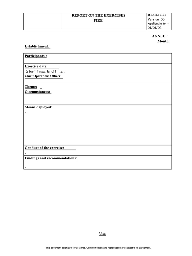 Fire Drill Report Template | PDF