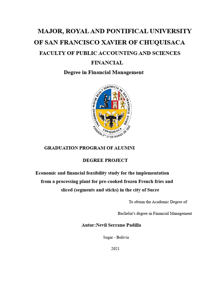 Project Profile Nevil Serrano Pre-Cooked French Fries | PDF ...
