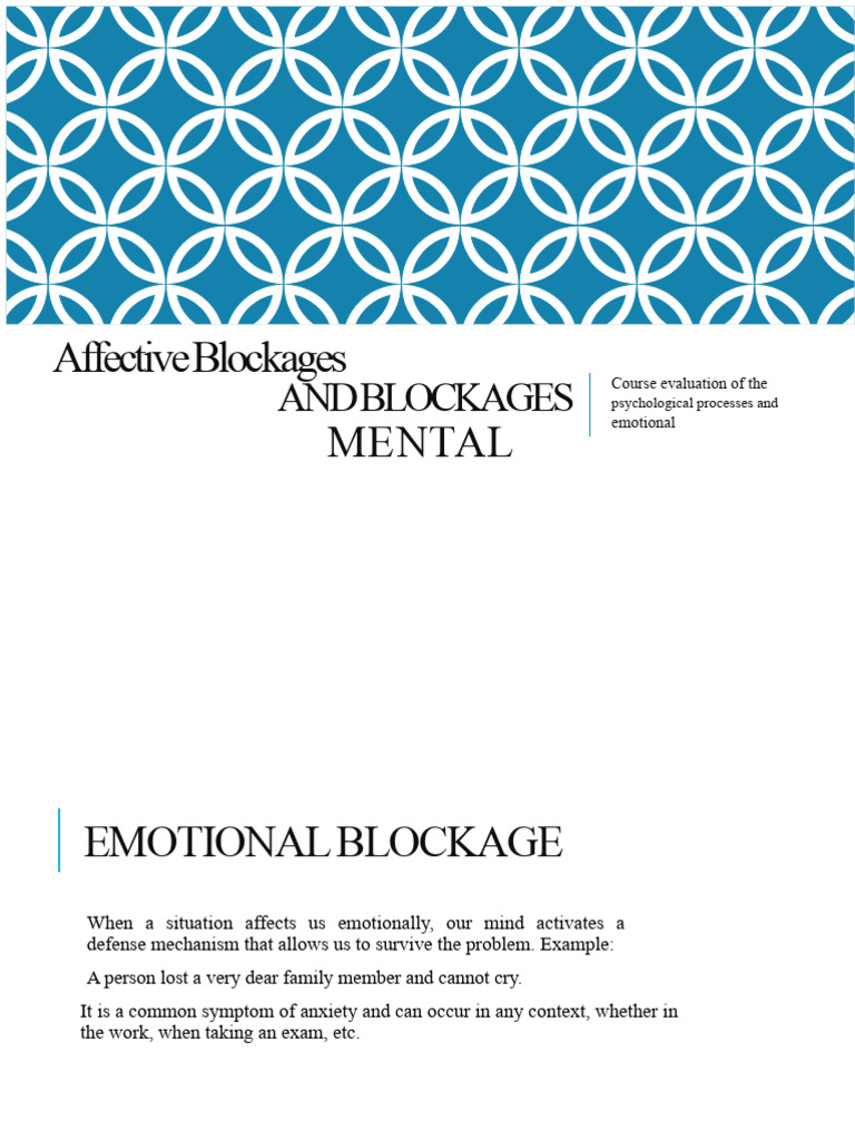 Mental and Emotional Blocks | PDF | Feeling | Mental Disorder