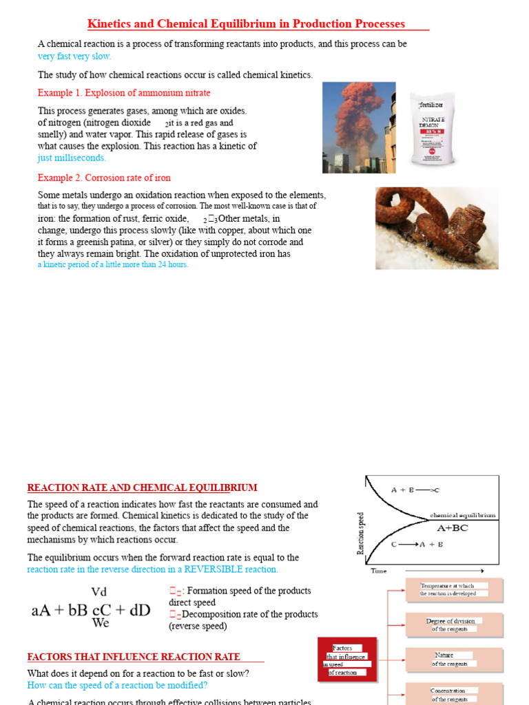 Kinetics and Chemical Equilibrium in Production Processes | PDF ...