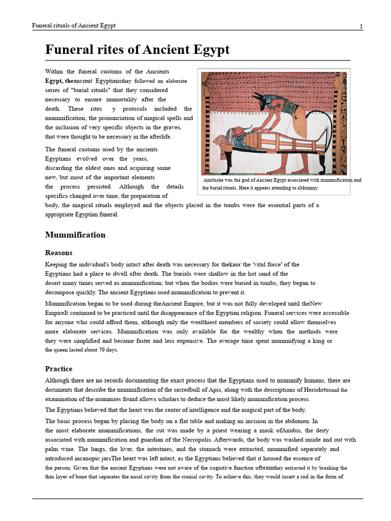 Funeral Rites of Ancient Egypt | PDF | Mummy | Ancient Egypt