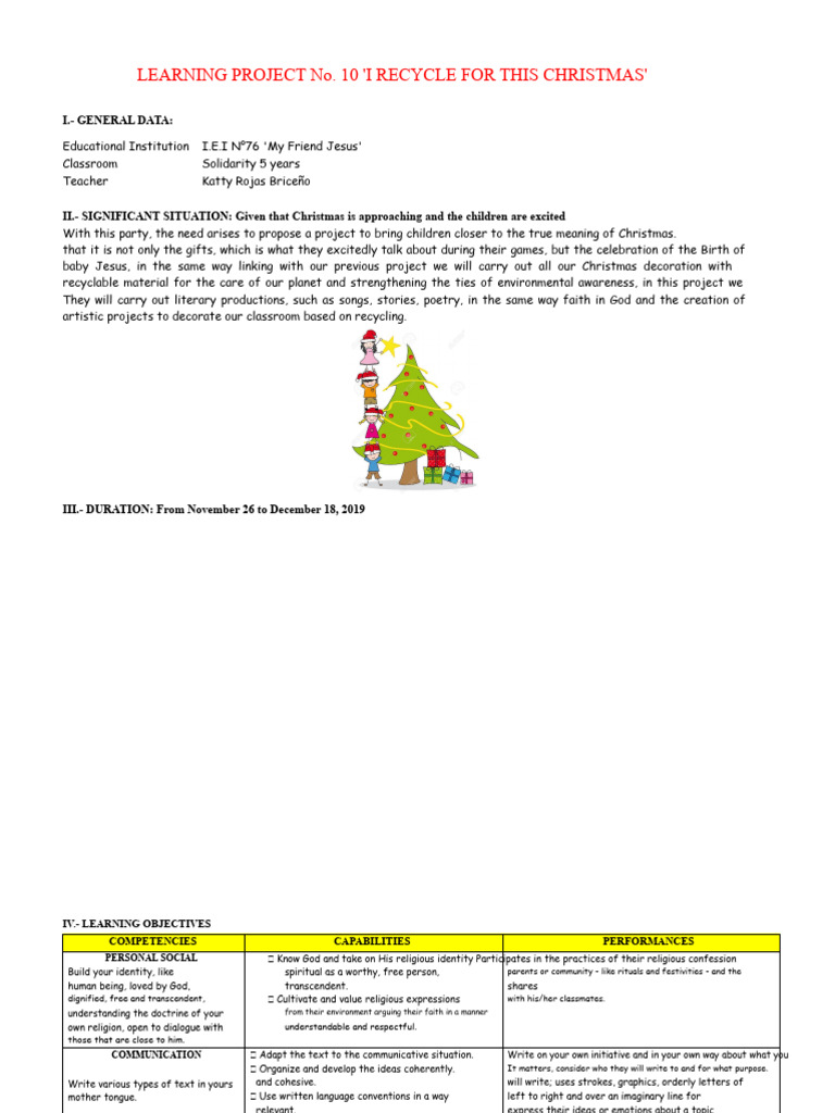 Christmas Learning Project | PDF | God | Communication