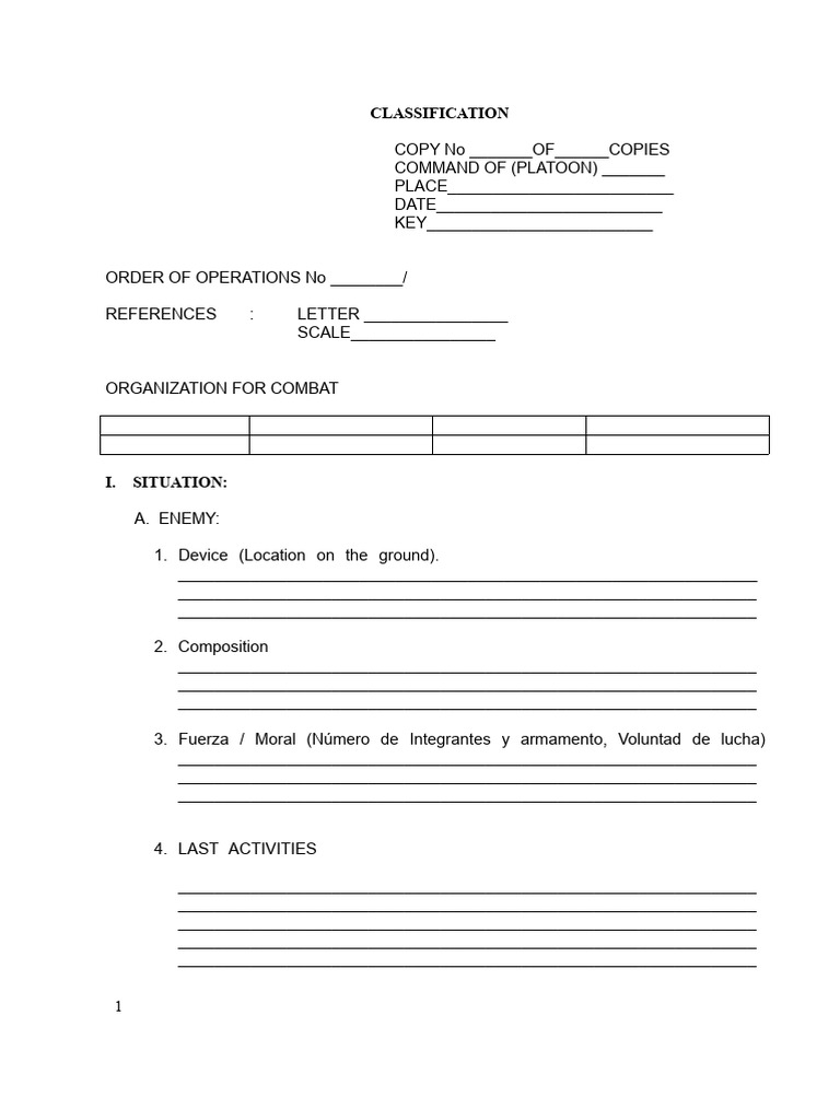 Military Operations Planning Template | PDF | Military