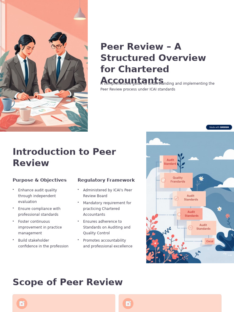 Peer Review Guide for Chartered Accountants | PDF | Audit | Regulatory ...