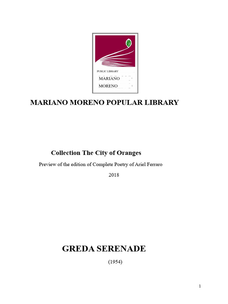 Greda Serenade: A Poetic Journey | PDF