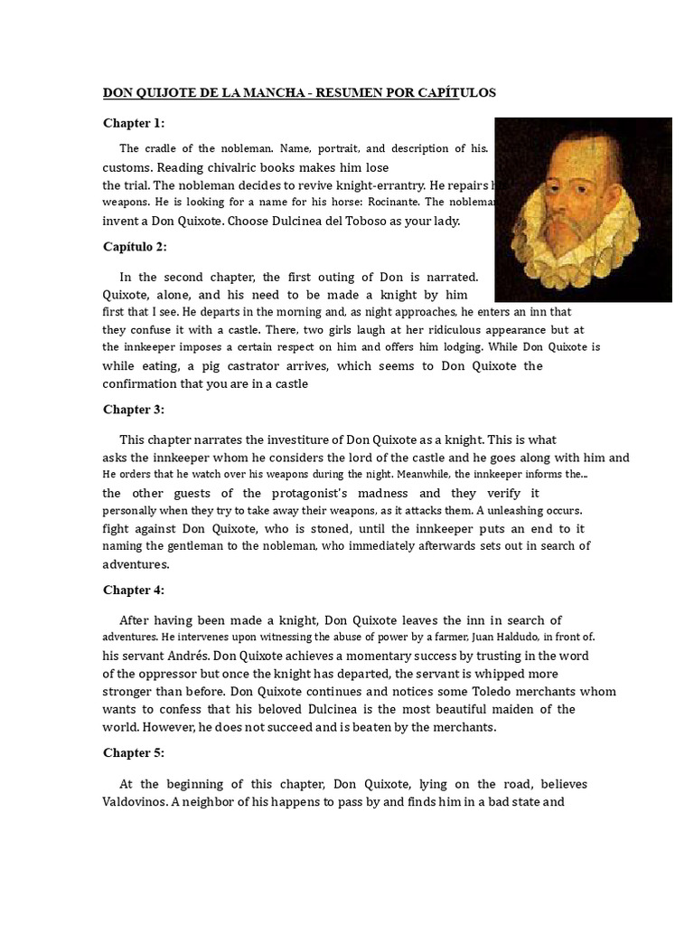 Don Quijote Chapter Summaries | PDF | Don Quixote | Plato
