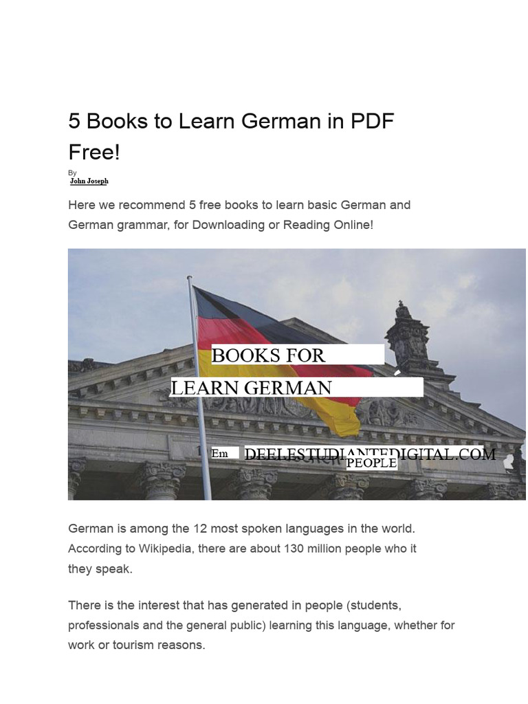 5 Books To Learn German in PDF Free! | PDF | German Language | Grammar