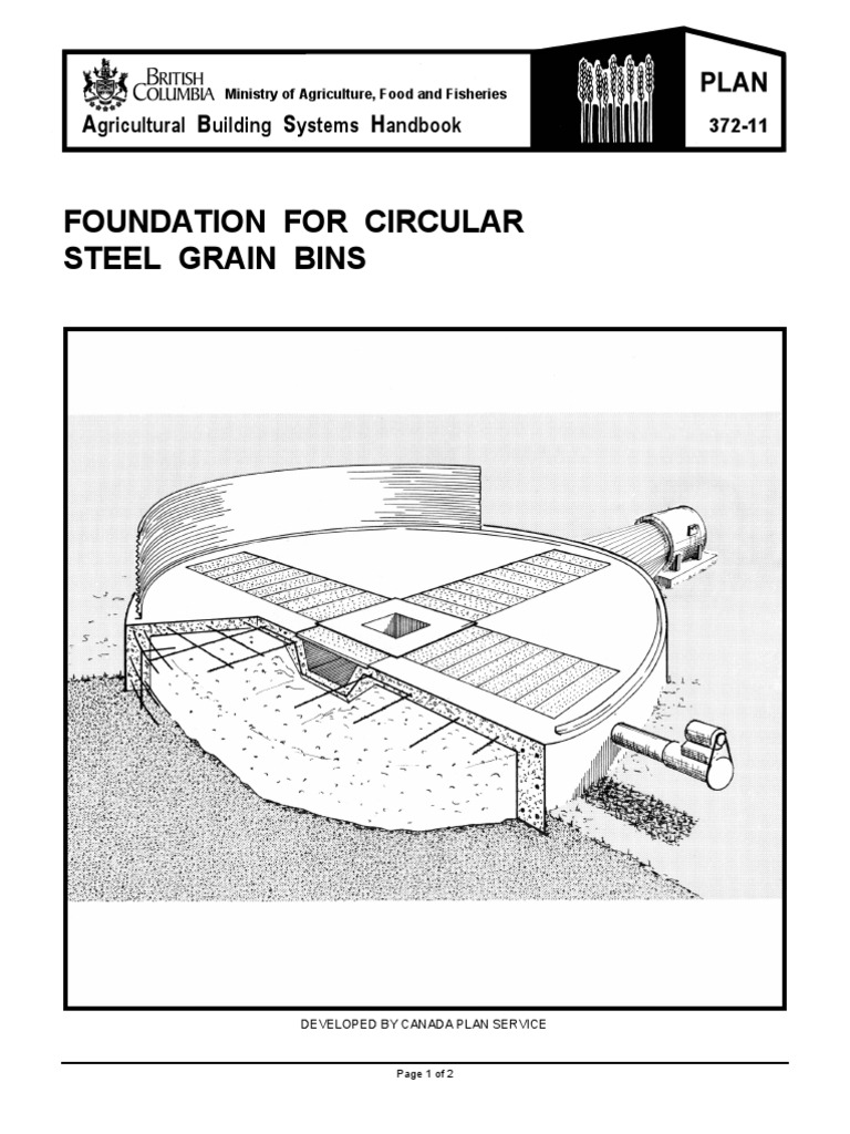 Foundation For Circular Steel Grain Bins: A B S H | PDF | Duct (Flow ...