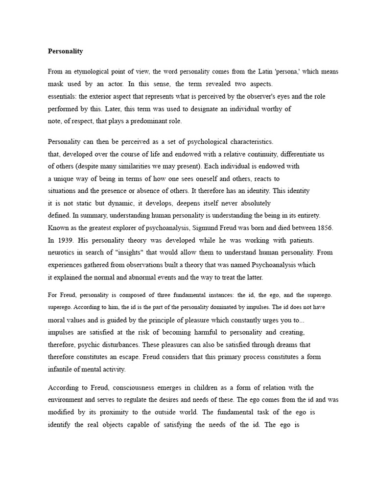 Understanding Freud's Personality Theory | PDF | Psychoanalysis ...