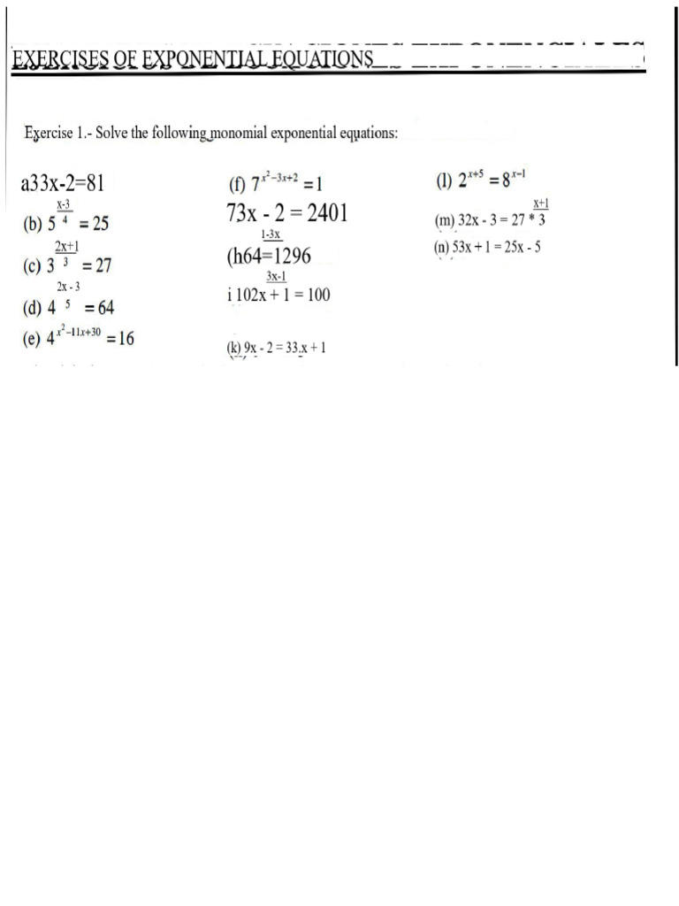 TP No. 13 - Exponential Equations | PDF
