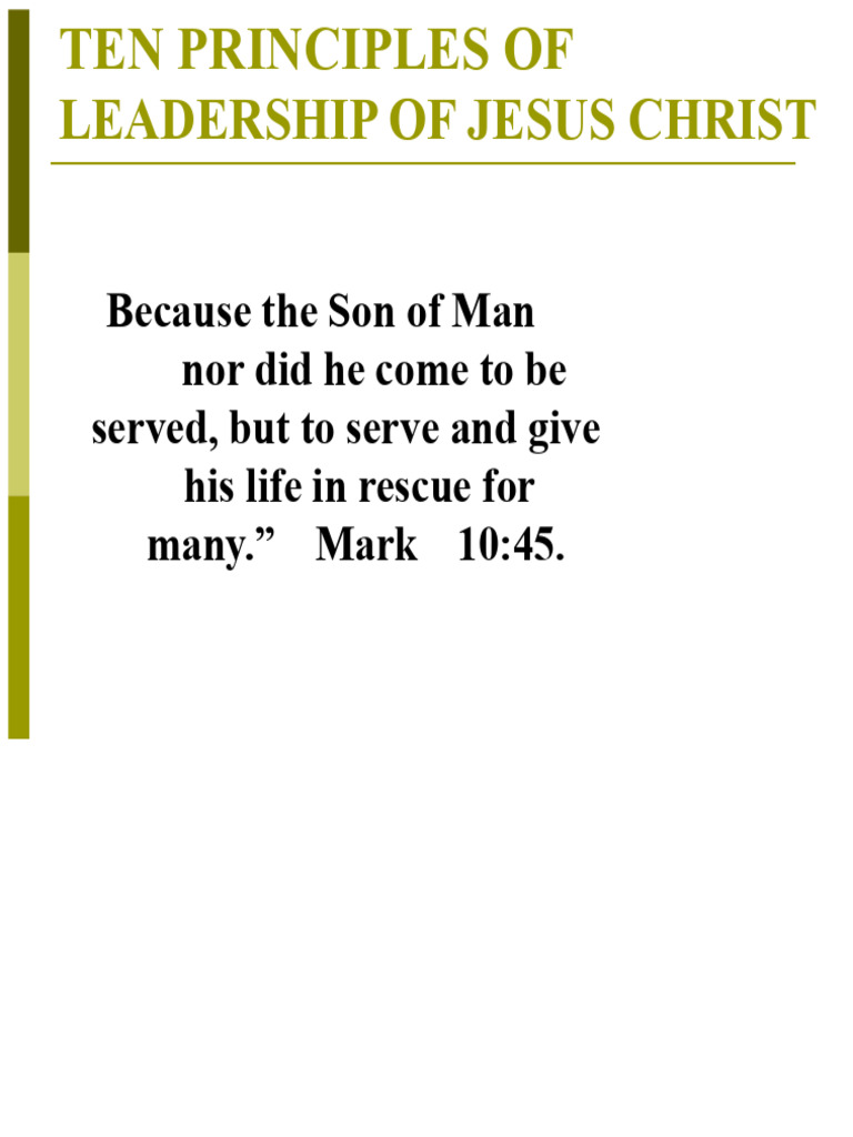 Leadership Principles of Jesus Christ | PDF | Jesus | Gospel Of Matthew