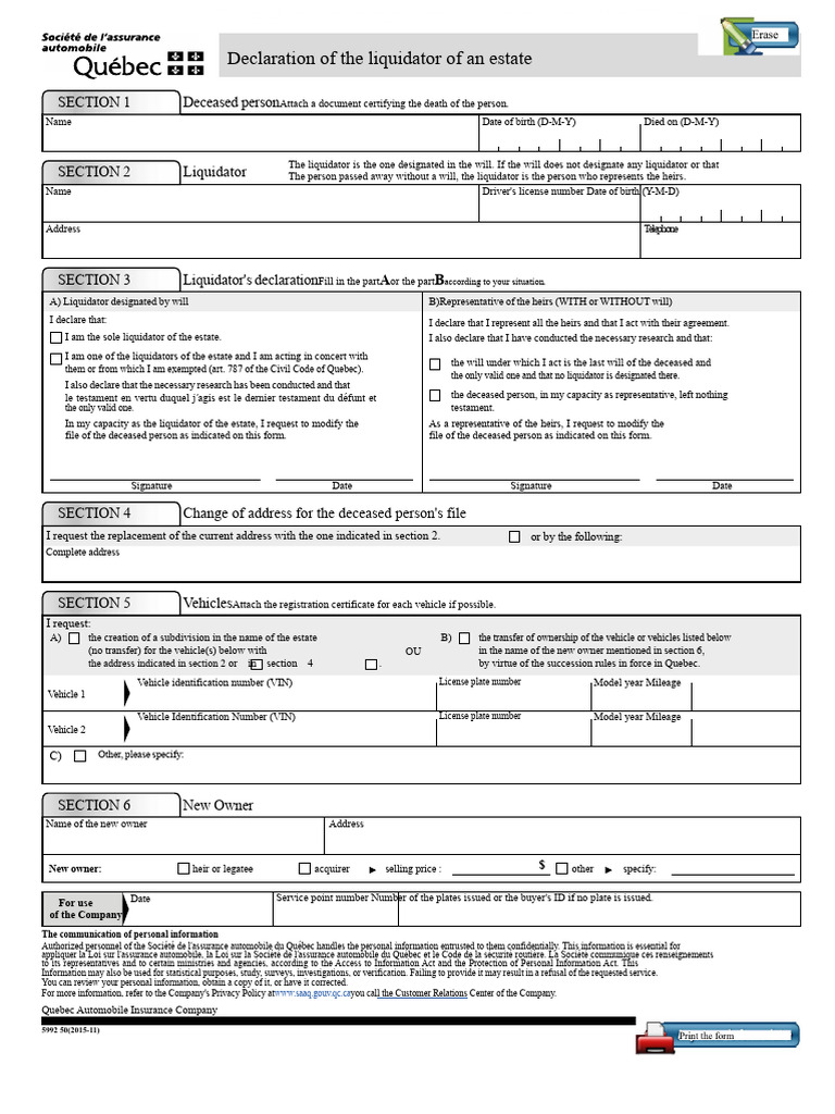 Declaration Transfer Ownership Death | PDF | Vehicle Registration Plate ...