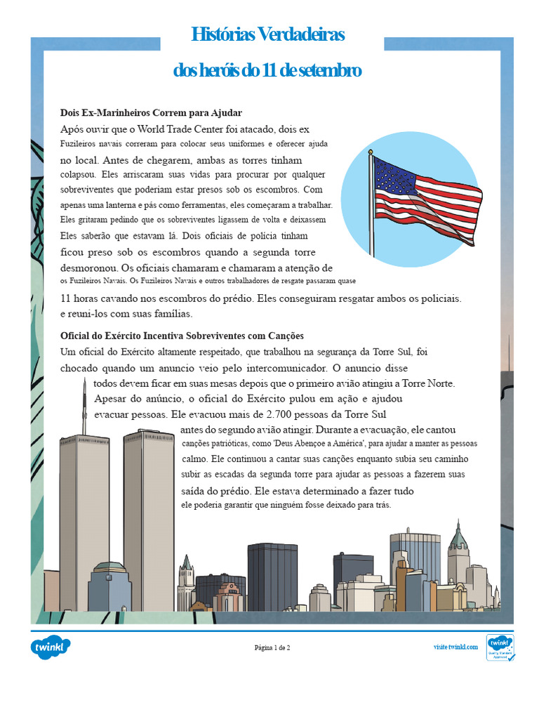 Atividade de Compreensão de Leitura sobre Histórias Verdadeiras de ...