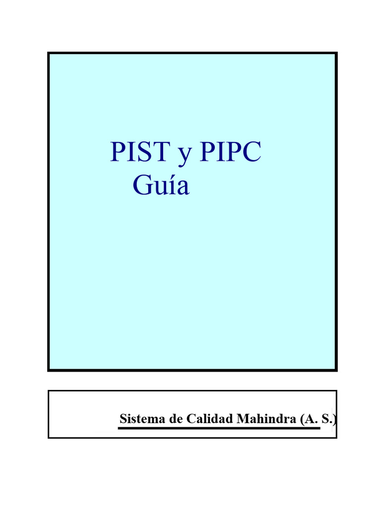 Guía de PIST y PIPC en Calidad | PDF | Informática