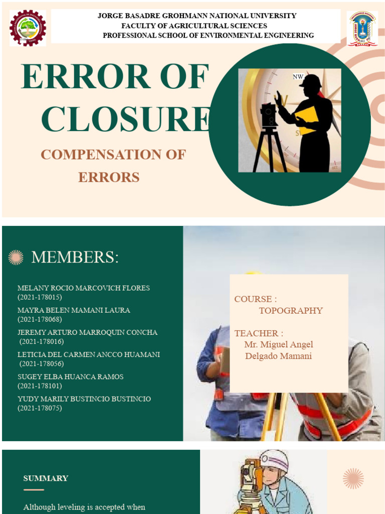 Closure Error, Error Compensation (1) (1) | PDF | Surveying | Accuracy ...