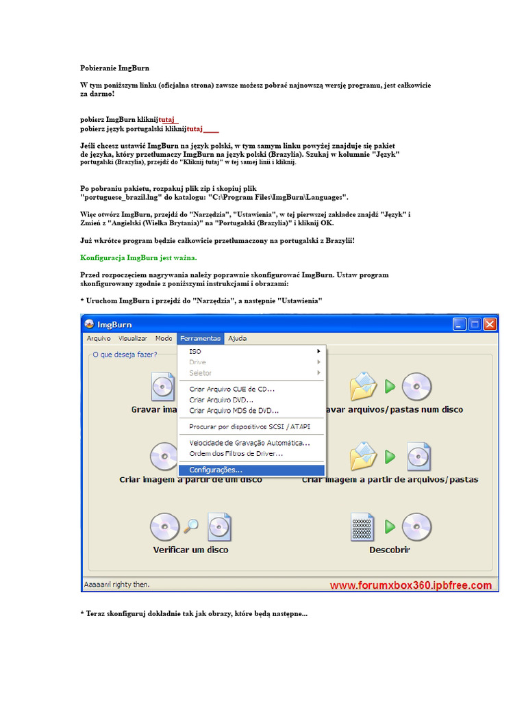 Poradnik Nagrywanie Gry Xbox 360 Imgburn | PDF