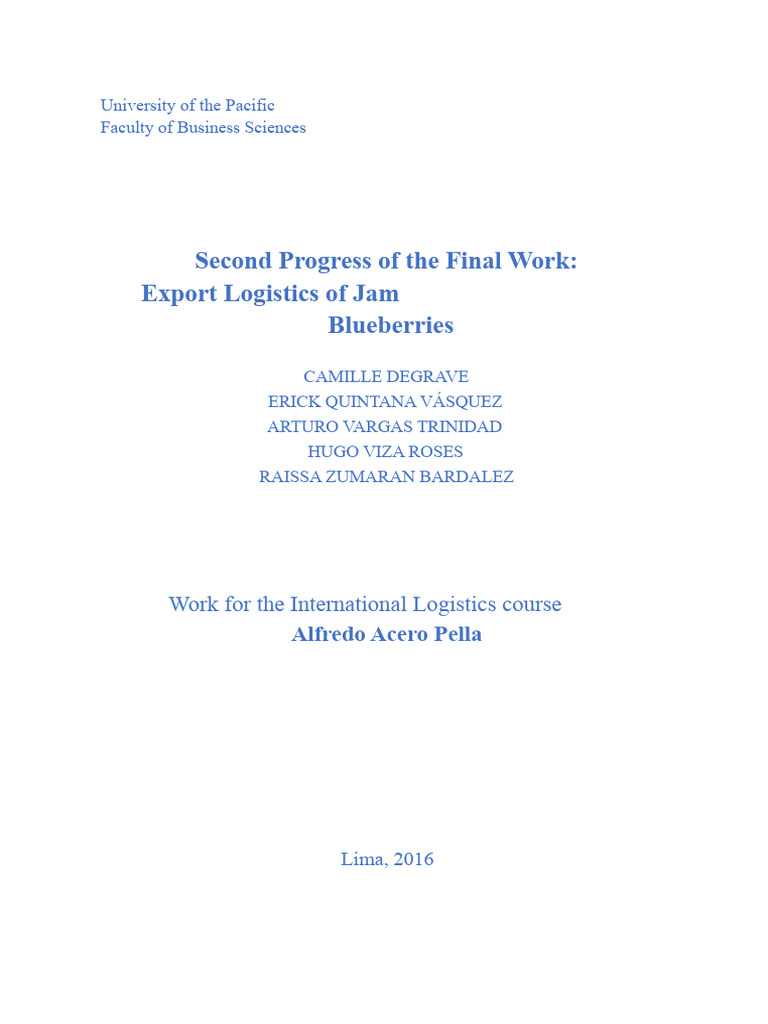 Export Logistics of Blueberry Jam | PDF | Fruit Preserves | Trade ...
