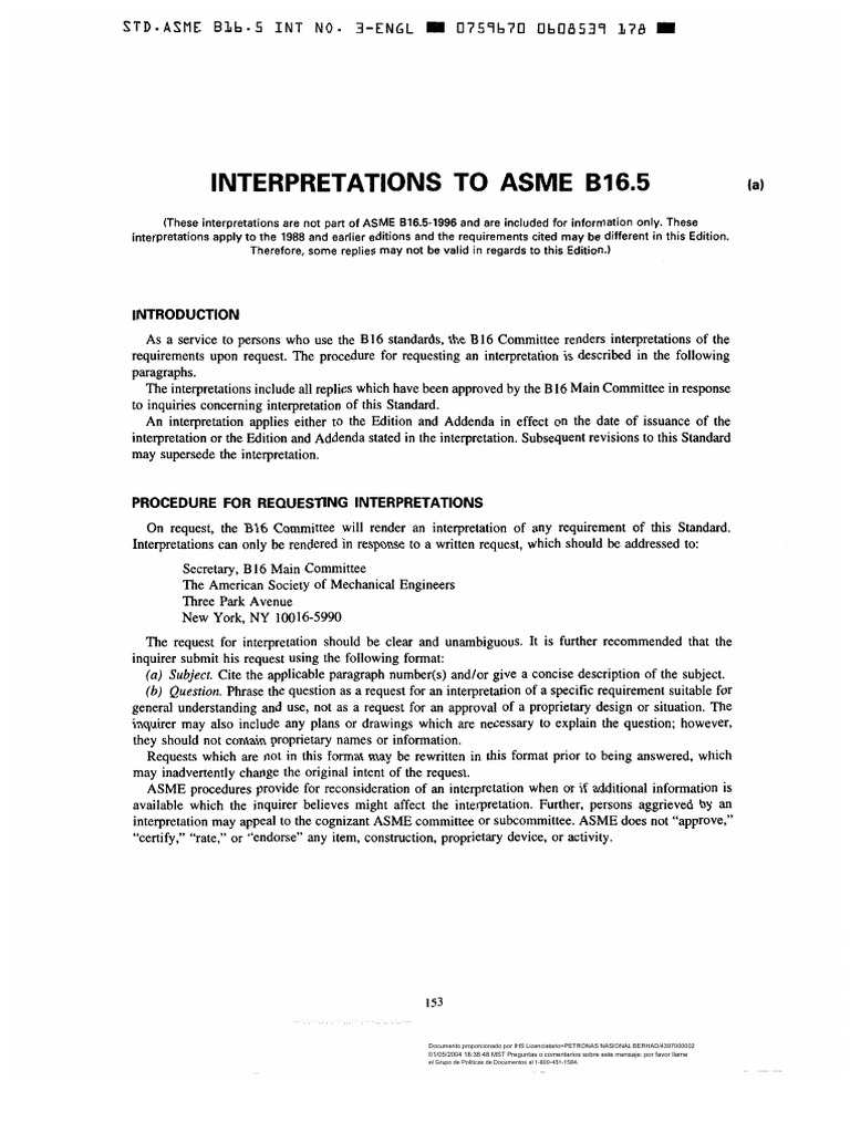 Interpretaciones de La ASME B 16.5 | PDF | Plomería