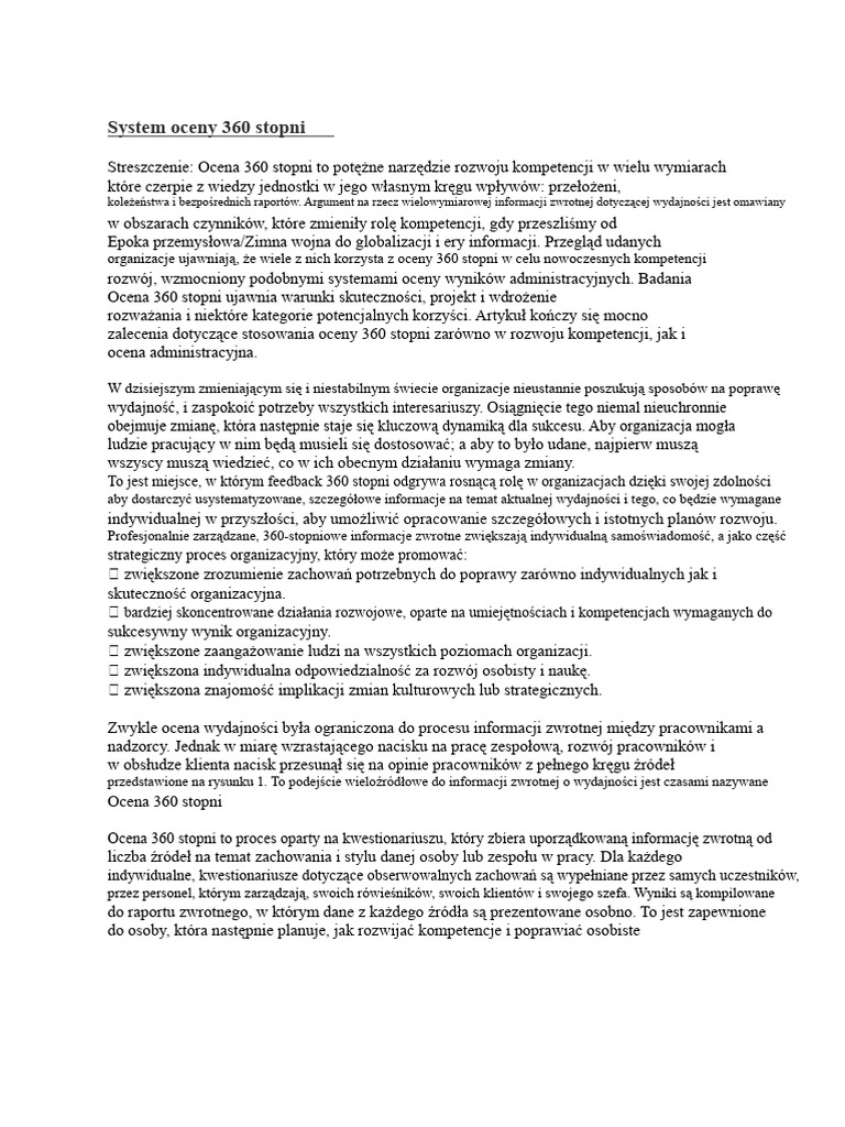 System oceny 360 stopni | PDF