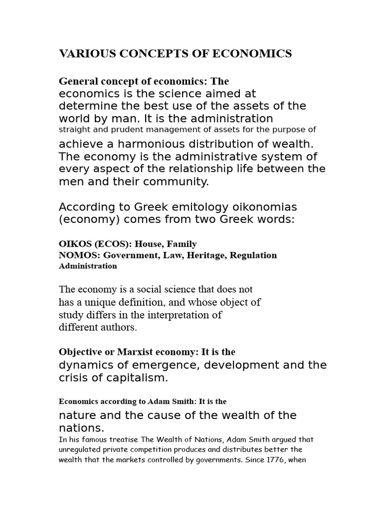 Diverse concepts of economics | PDF | Economics | Value (Economics)