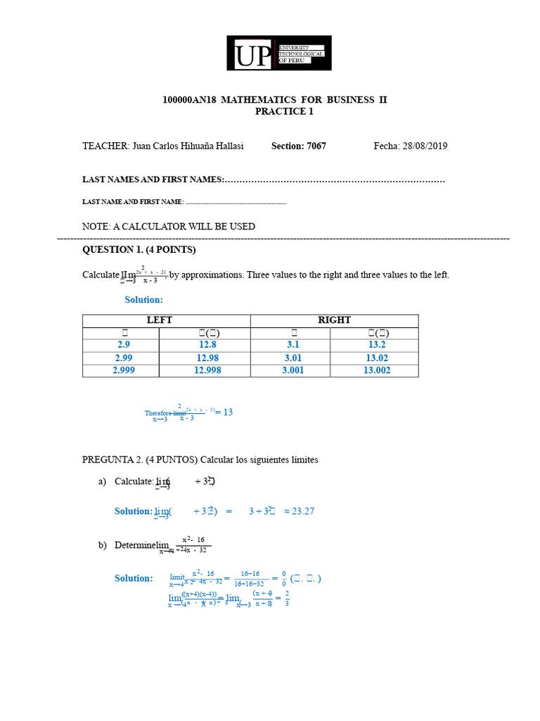 Business Math II Practice Questions | PDF | Mathematics