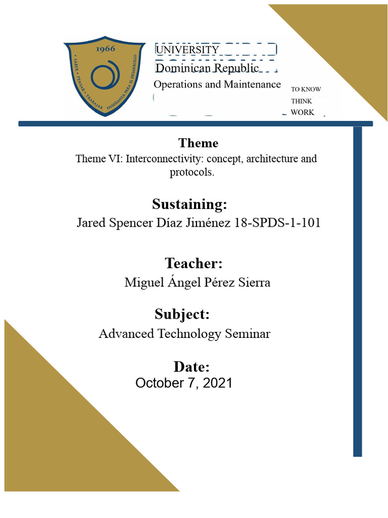 Topic VI Interconnectivity Concept, Architecture, and Protocols. | PDF ...