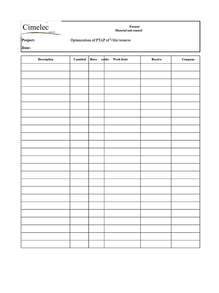 Materials Output Control Format | PDF