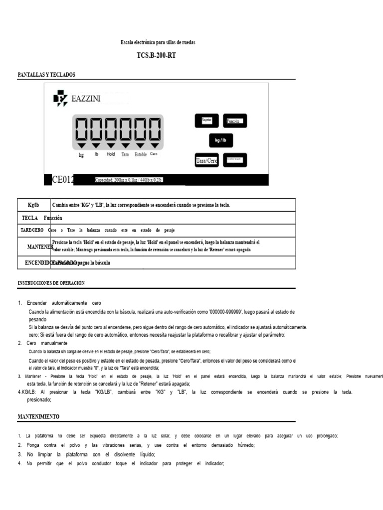 Instrucciones TCS.B 200 RT | PDF